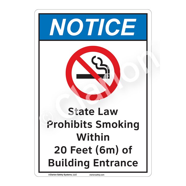Clarion Safety Systems ANSI/ISO Compliant Notice State Law Safety Signs ...