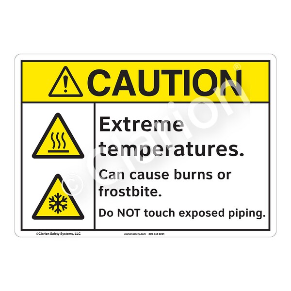 Clarion Safety Systems ANSI/ISO Compliant Caution Extreme Temperatures ...