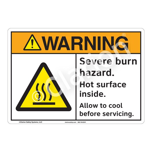 Clarion Safety Systems ANSI/ISO Compliant Warning Severe Burn Safety ...