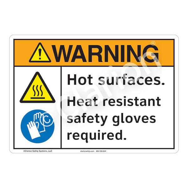 Clarion Safety Systems ANSI/ISO Compliant Warning Hot Surfaces Safety ...