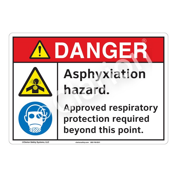 Clarion Safety Systems Danger Asphyxiation Safety Signs Indoor/Outdoor ...
