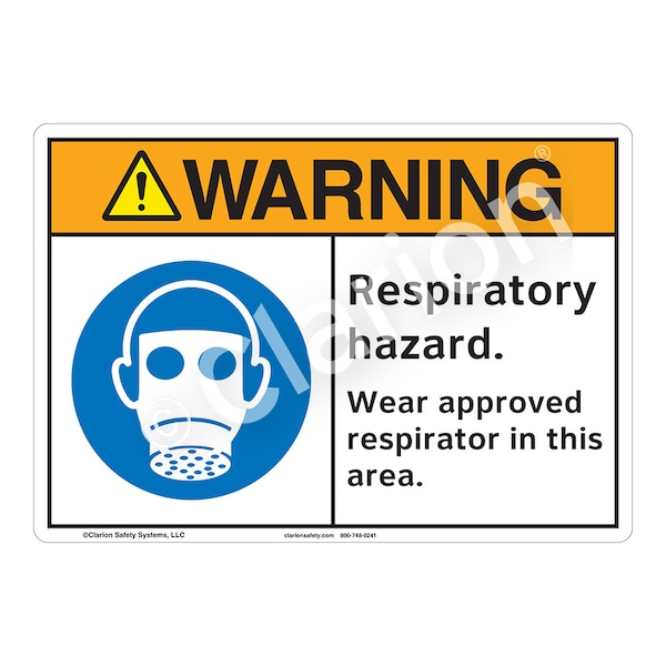 Clarion Safety Systems ANSI/ISO Compliant Warning Respiratory Safety ...