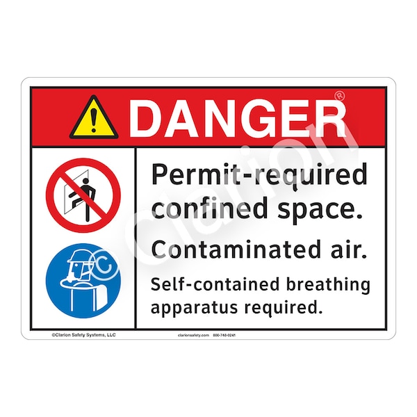 Clarion Safety Systems ANSI/ISO Compliant Danger Permit Required Safety ...