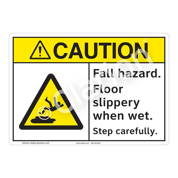Clarion Safety Systems ANSI/ISO Compliant Caution Fall Hazard Safety ...