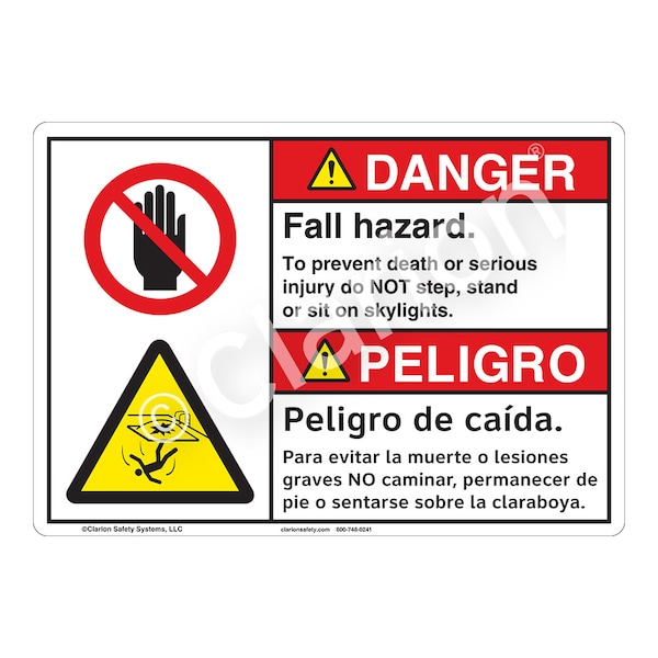 Clarion Safety Systems ANSI/ISO Compliant Danger/Fall Hazard Safety ...