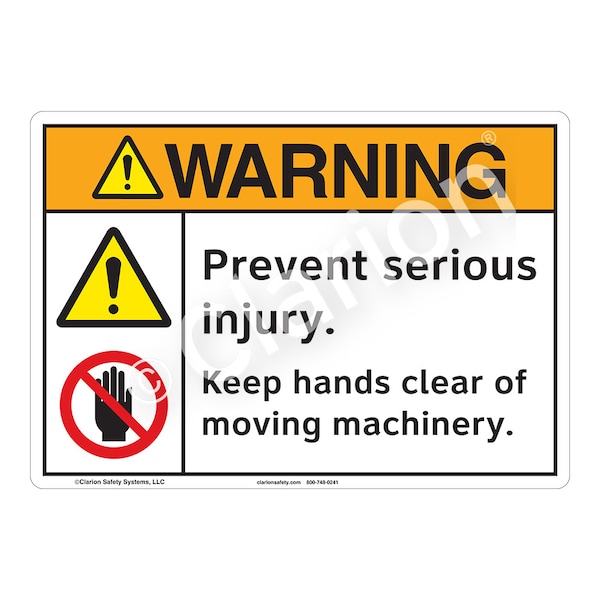 Clarion Safety Systems ANSI/ISO Compliant Warning/Prevent Serious ...
