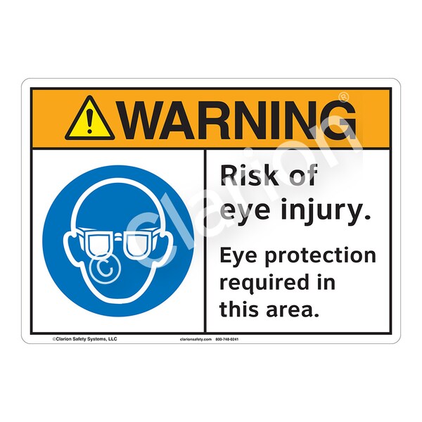 Clarion Safety Systems ANSI/ISO Compliant Warning/Risk of eye injury ...
