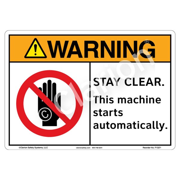 Clarion Safety Systems ANSI/ISO Compliant Warning/Stay Clear Safety ...