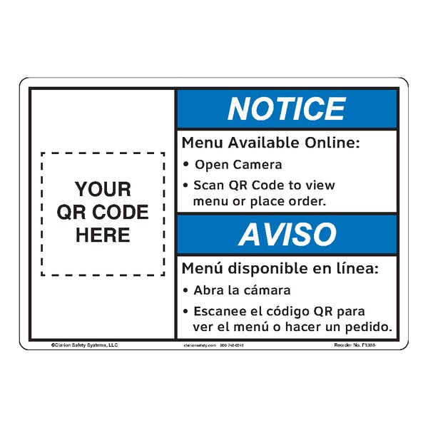 Clarion Safety Systems ANSI/ISO Compliant Notice/Scan QR Code Safety ...
