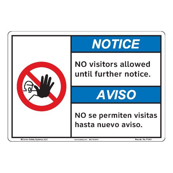 Clarion Safety Systems ANSI/ISO Compliant Notice/No Visitors Allowed ...