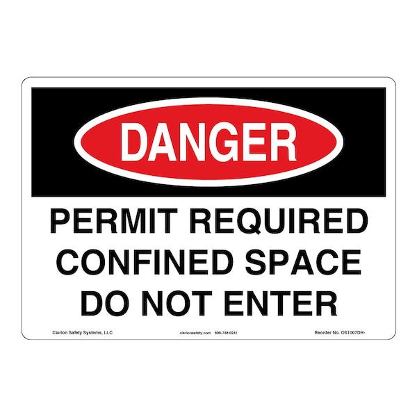 Clarion Safety Systems OSHA Compliant Danger/Permit Required Safety ...
