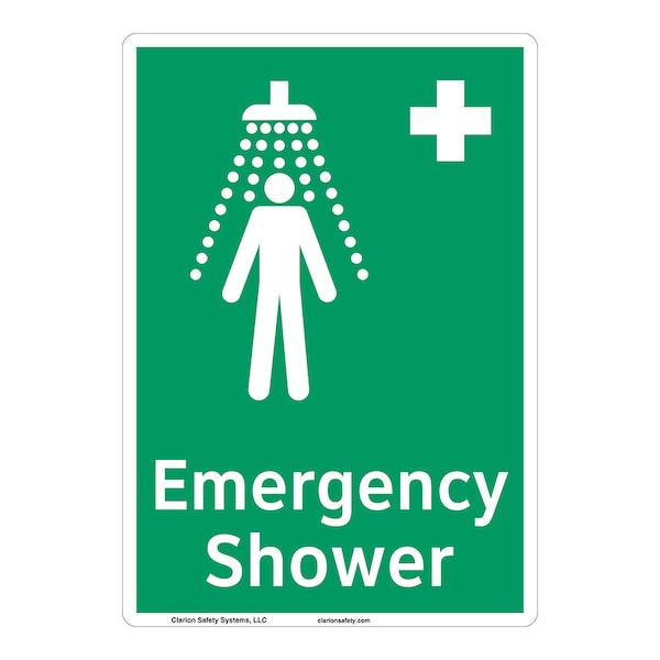 Clarion Safety Systems ANSI/ISO Compliant Emergency Shower Safety Signs ...