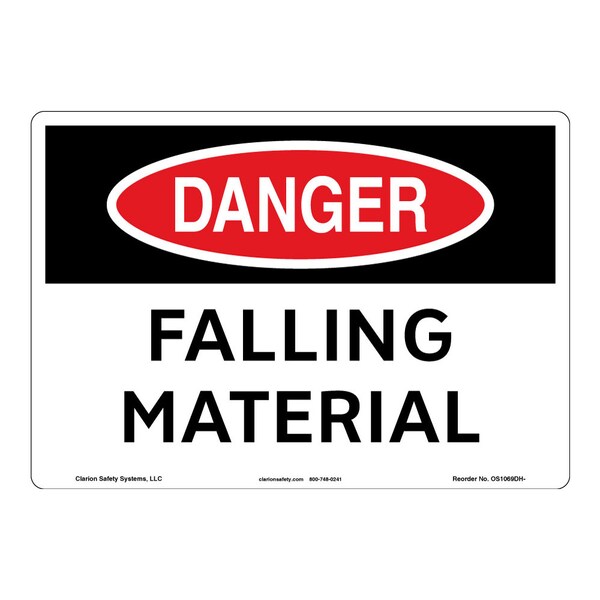 Clarion Safety Systems OSHA Compliant Danger/Falling Material Safety ...