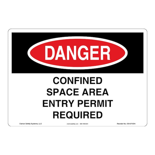 Clarion Safety Systems OSHA Compliant Danger/Confined Space Safety ...