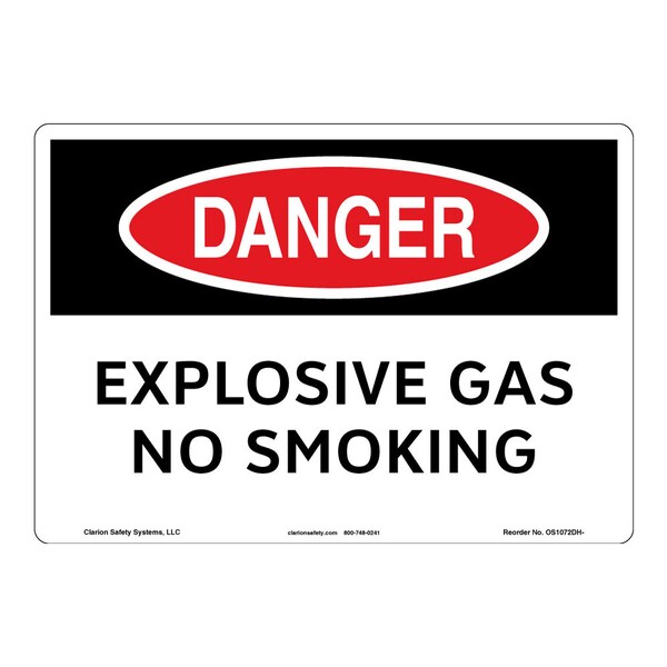 Clarion Safety Systems OSHA Compliant Danger/Explosive Gas Safety Signs ...