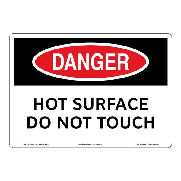 Clarion Safety Systems OSHA Compliant Danger/Hot Surface Safety Signs ...