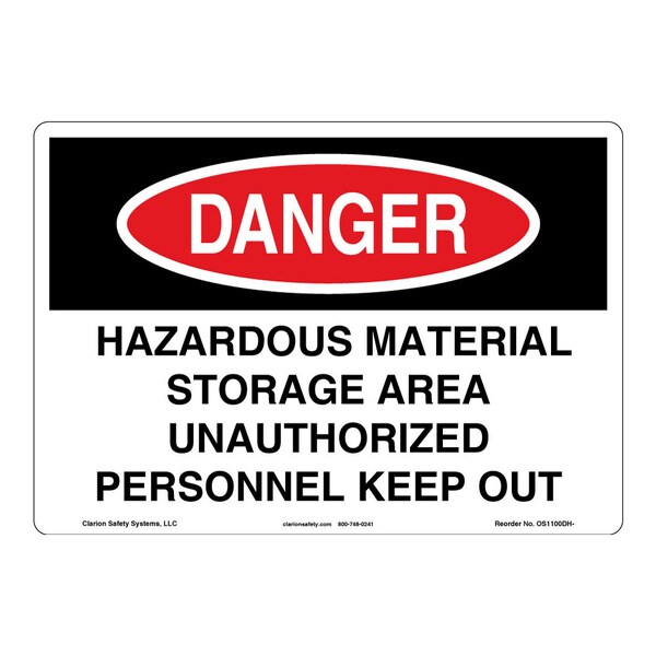 Clarion Safety Systems OSHA Compliant Danger/Hazardous Material Safety ...