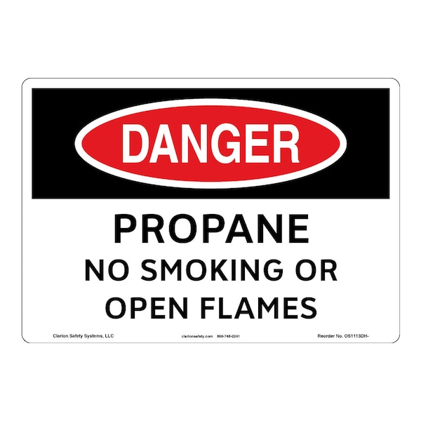 Clarion Safety Systems OSHA Compliant Danger/Propane Safety Signs ...