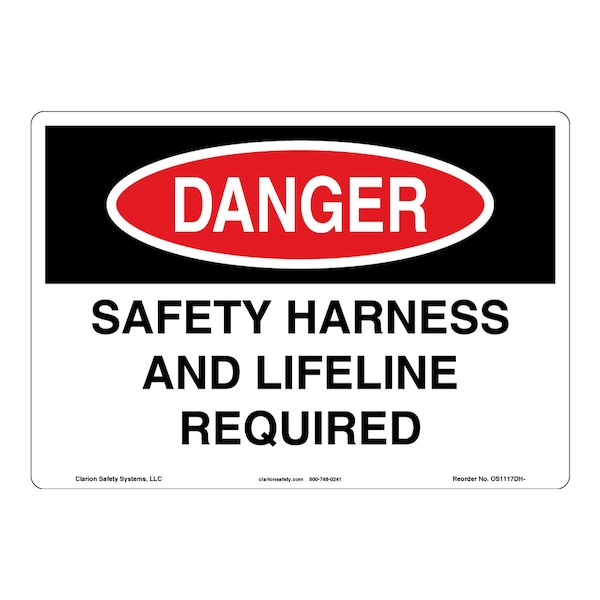 Clarion Safety Systems OSHA Compliant Danger/Safety Harness Safety ...