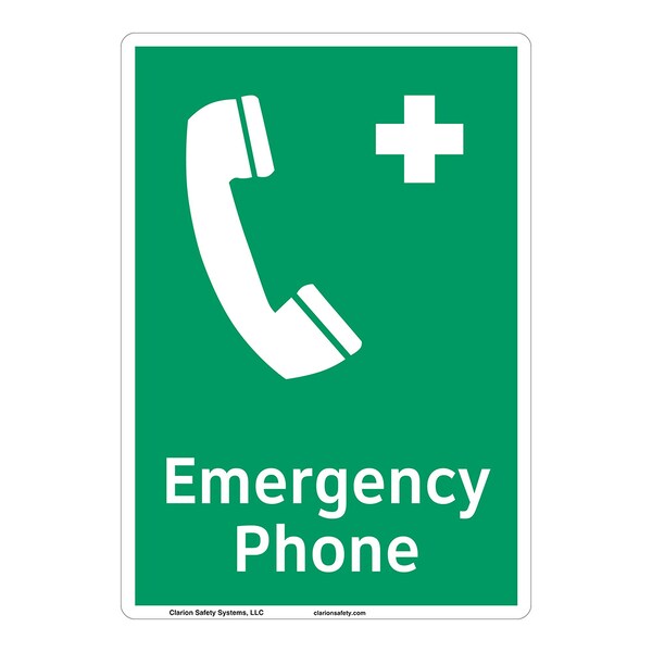 Clarion Safety Systems ANSI/ISO Compliant Emergency Phone Safety Signs ...