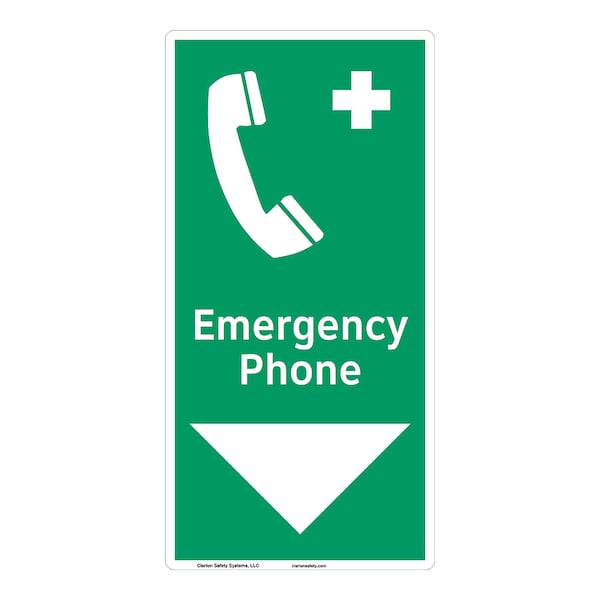 Clarion Safety Systems ANSI/ISO Compliant Emergency Phone Safety Signs ...