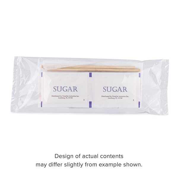 Vistapak Industries Deluxe Condiment Kit with Wood Stirrer, 250PK ...