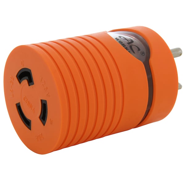 Ac Works Plug Adapter, L5-20R, 5-20P, L5-20P, 5-20P, 0 ft., Orange ...