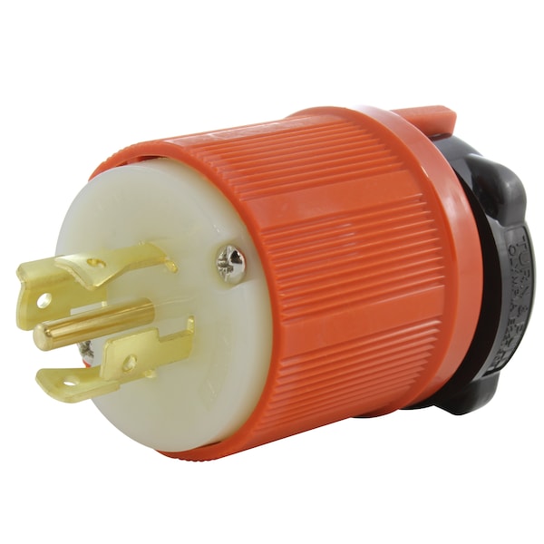 Ac Works Locking Plug, L21-20P, 20 A, 120/208V AC, Three Phase, Orange ...