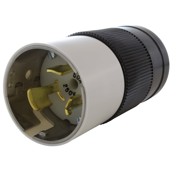 Ac Works Locking Plug, 50 A, 250V AC, Screw Terminals, Black CS8265 | Zoro