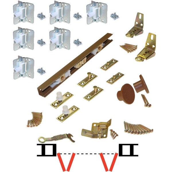 Johnson Hardware Bi-Fold 60 in. Track and Hardware Set (4) for 15 in ...