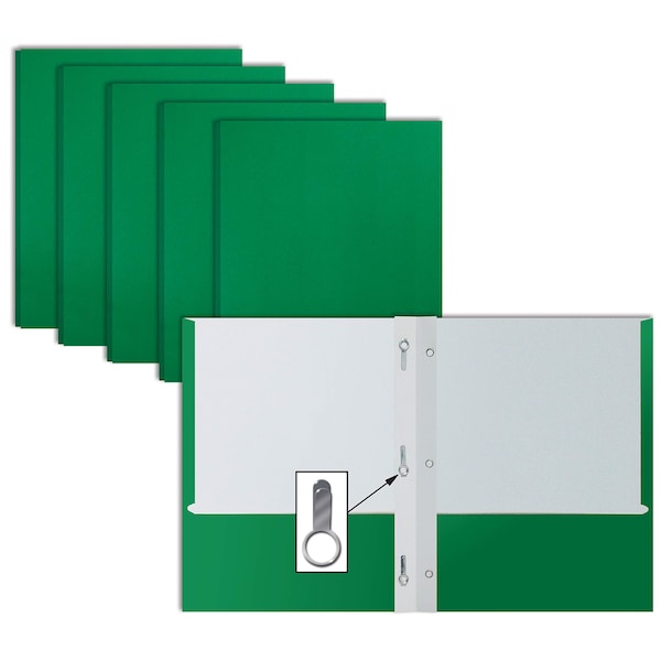 Better Office Products 2 Pocket Paper Folders Portfolio W/Prongs, Matte ...