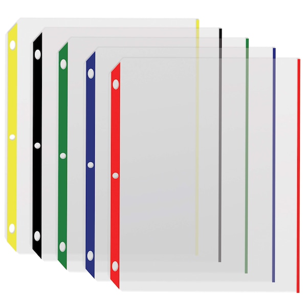Better Office Products Sheet Protectors, Color Coded Edge, 8.5in. x ...