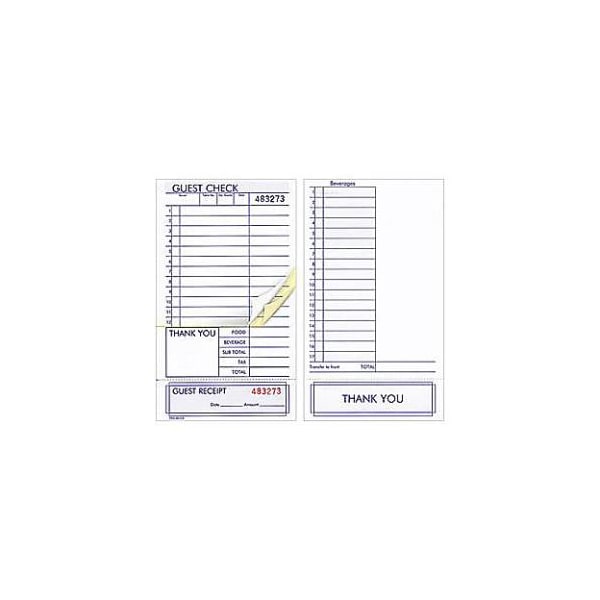 Rdw 3-Part Padded Guest Checks, 250 Count, PK8 3165PAD | Zoro