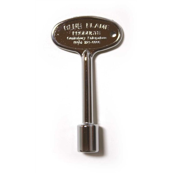 Blue Flame Universal 3 in. Polished Chrome Fireplace Key BF.KY.01 | Zoro