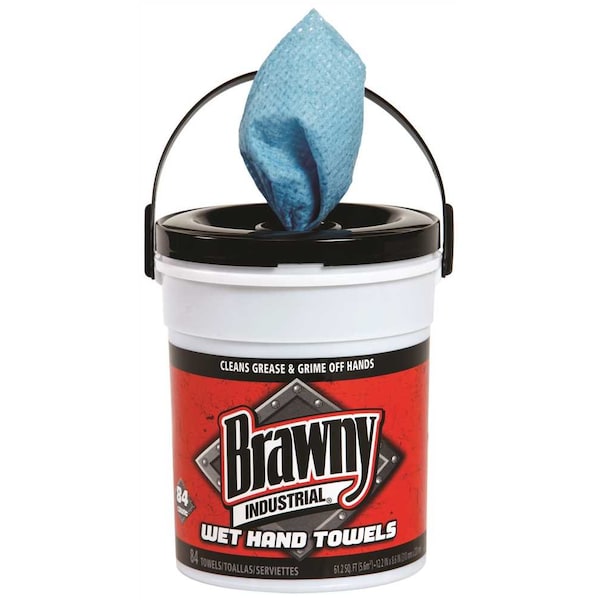 Brawny Professional Disposable Wet Hand Cleaning Towel, Blue 6-Pails ...