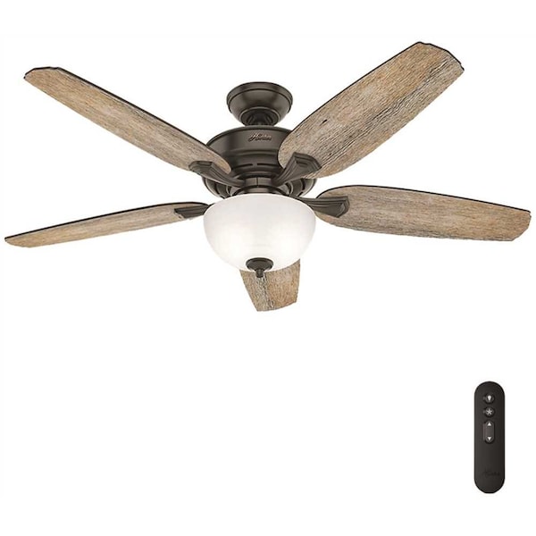 Hunter Channing 54in. LED Indoor Easy Install Noble Bronze Fan with ...