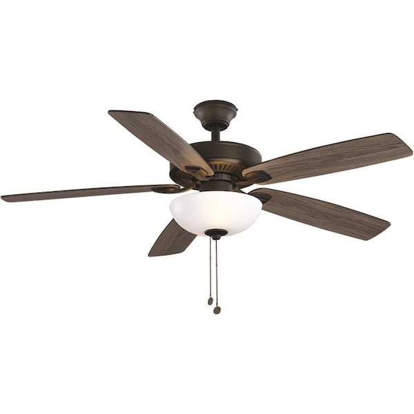 Hampton Bay 52 in. ENERGY STAR LED Bronze Ceiling Fan with Light Kit ...
