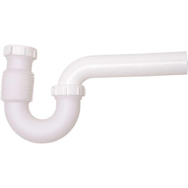 Oatey Form N Fit 1-1/2 in. White Plastic Sink Drain Flexible P-Trap ...