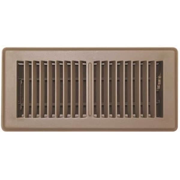 Tru Aire 4 in. x 10 in. Brown Floor Register 150MB 04X10 | Zoro