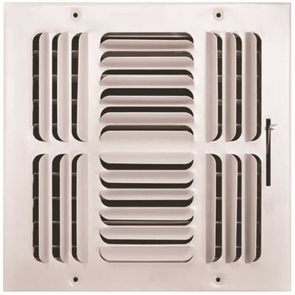 Tru Aire 10 in. x 10 in. 4 Way Stamped Curved Blade Wall/Ceiling ...