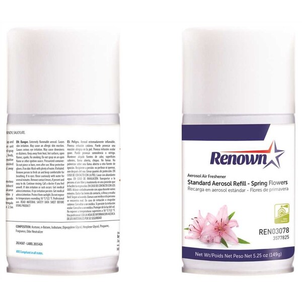 Renown 6 oz. Spring Flowers Odor Neutralizer Aerosol Dispenser Refill ...