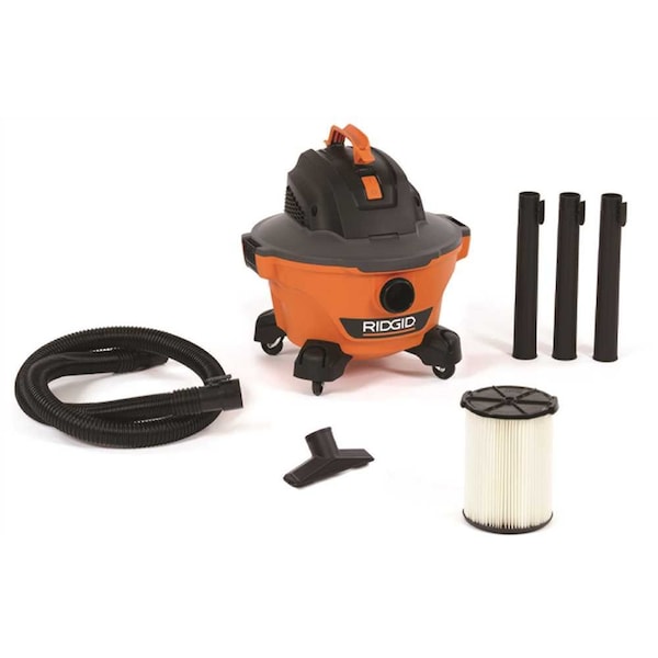 Ridgid 6 Gal. 3.5-Peak HP NXT Wet/Dry Shop Vacuum with Filter, Hose and ...