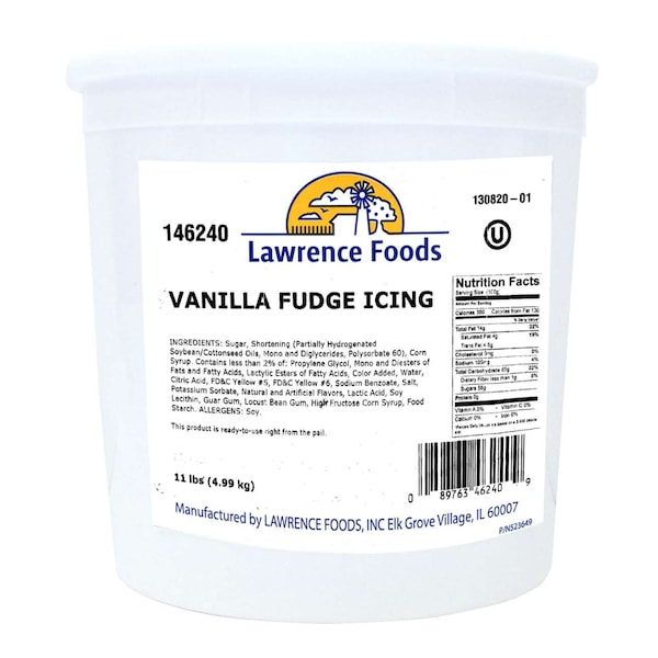 Lawrence Foods Lawrence Foods Vanilla Fudge Icing 11lbs Tub, PK2 146240 ...