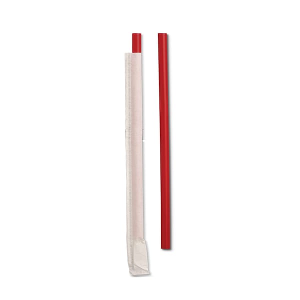 D & W Fine Pack 7.75 Giant Individually Wrapped Red Straw, PK7200 ...