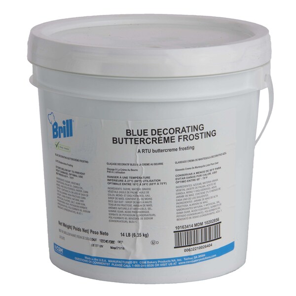 Brill Decorating Icing Blue Transmart Pail 14lbs 10202856 | Zoro