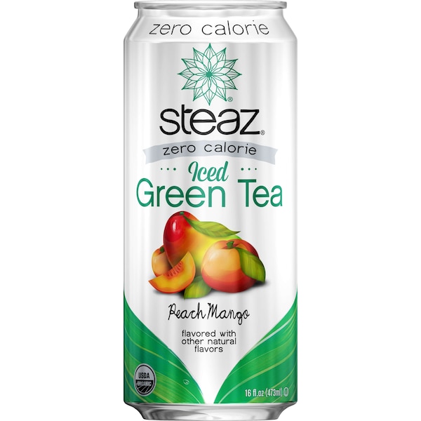 Steaz Steaz Organic Iced Tea Peach Mango Zero 16 oz., PK12 093015 | Zoro