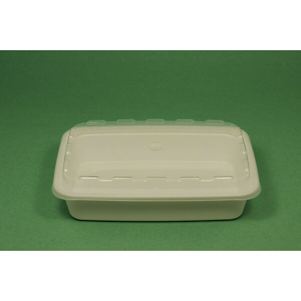Cubeware Cubeware 16 oz. Rectangular White Container With Clear Lids ...