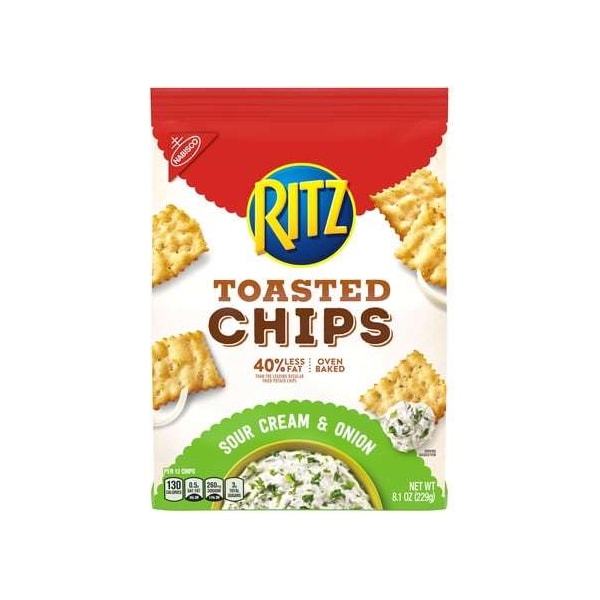 Ritz Nabisco Ritz Sour Cream And Onion Toasted Chips 8.1 oz., PK6 05105 ...