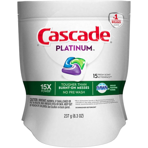 Cascade Cascade Action Pacs Platinum Fresh Scent 8.3 oz., PK5 97708 | Zoro