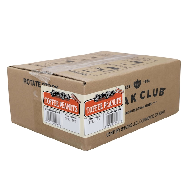 Snak Club Century Snacks Premium Pack Toffee Peanuts 7.5 oz., PK6 ...